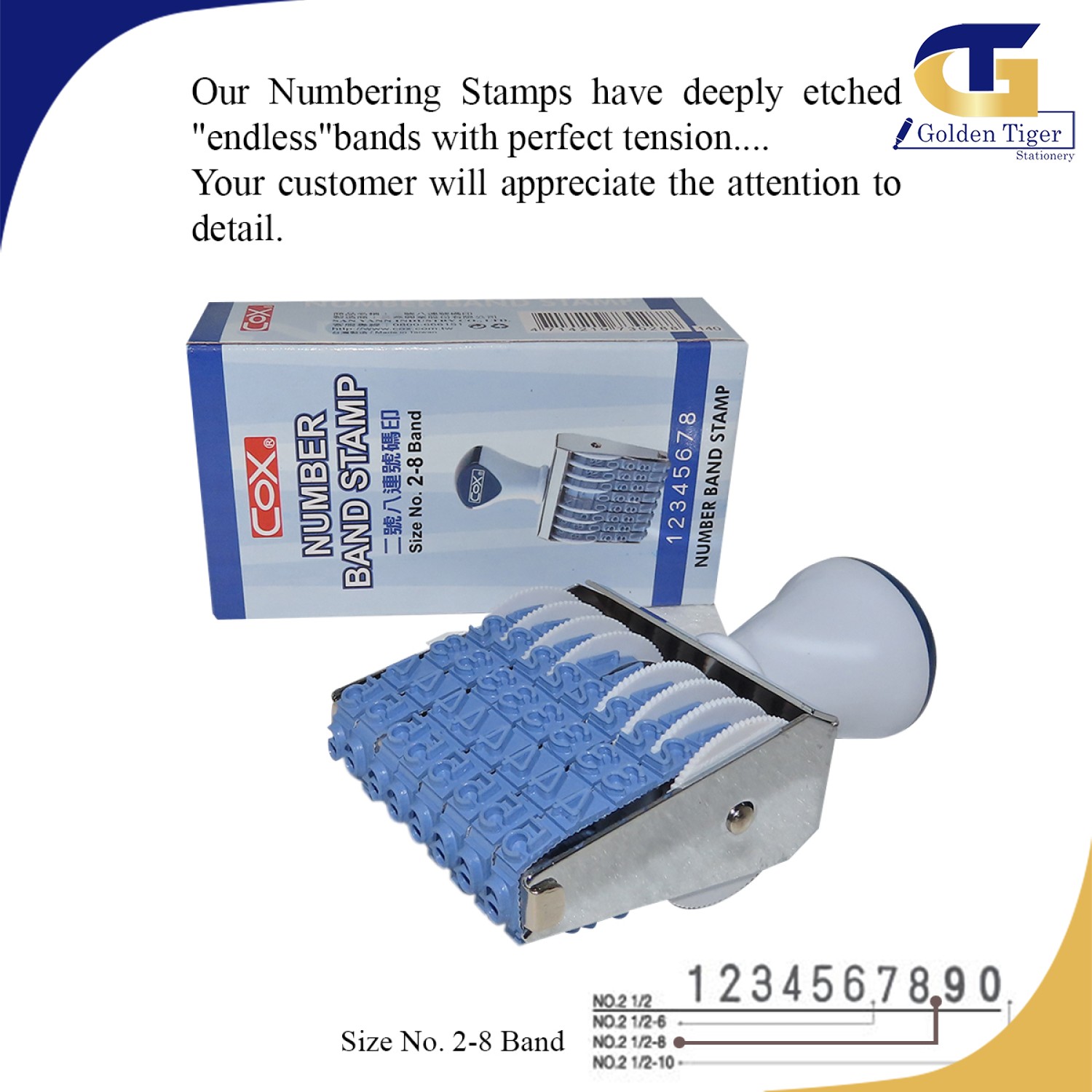 Cox Number Band Stamp No 2-8 band | Golden Tiger Stationery Store