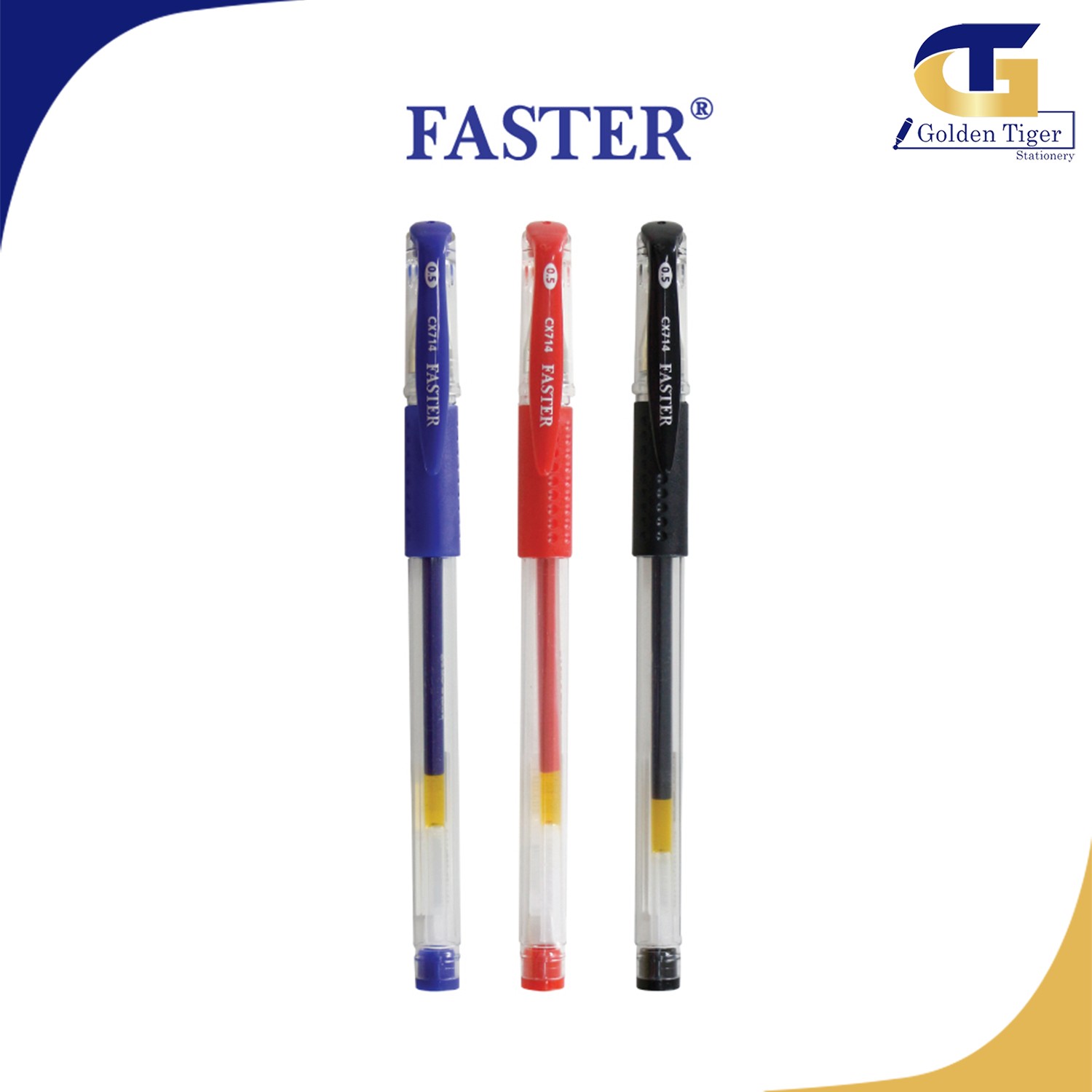Faster Gel Pen 0.5 CH714 Black | Golden Tiger Stationery Store