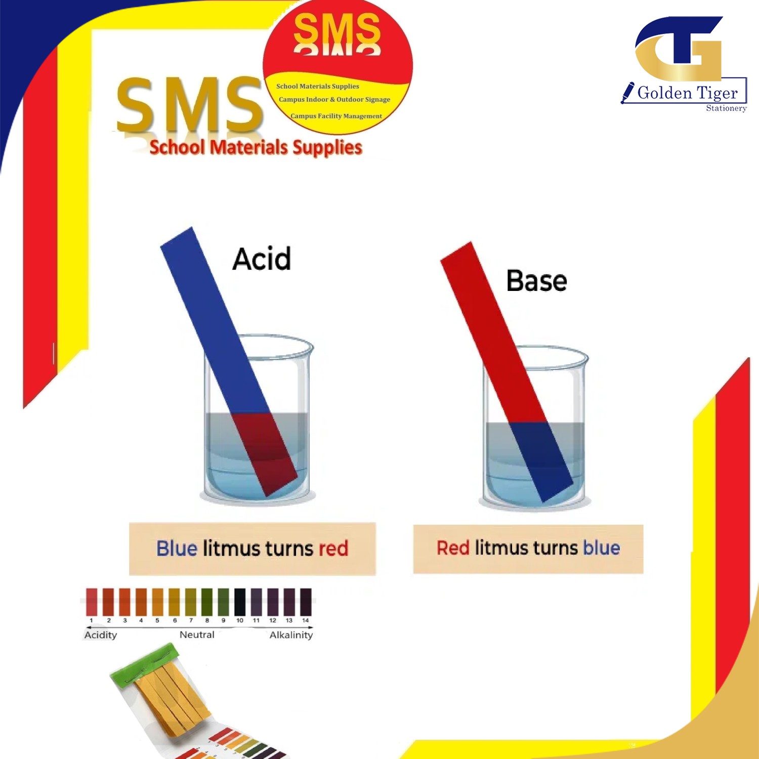 science activity litmus paper red and blue | Golden Tiger Stationery Store