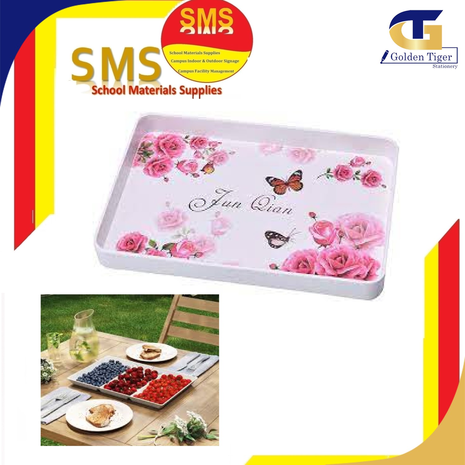 SMS Melamine Tray (10 " x 7 " ) | Golden Tiger Stationery Store